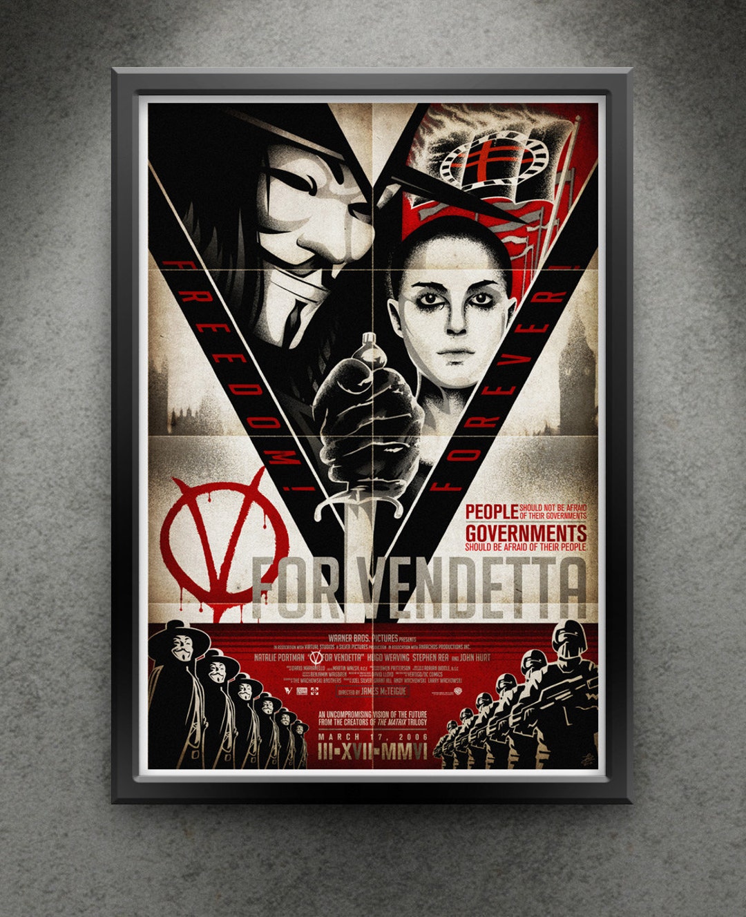 V for Vendetta freedom Forever 13x19 - Etsy