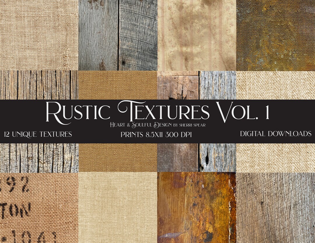 RUSTIC TEXTURE Backgrounds/digital Downloads/12 Unique Designs/journal ...