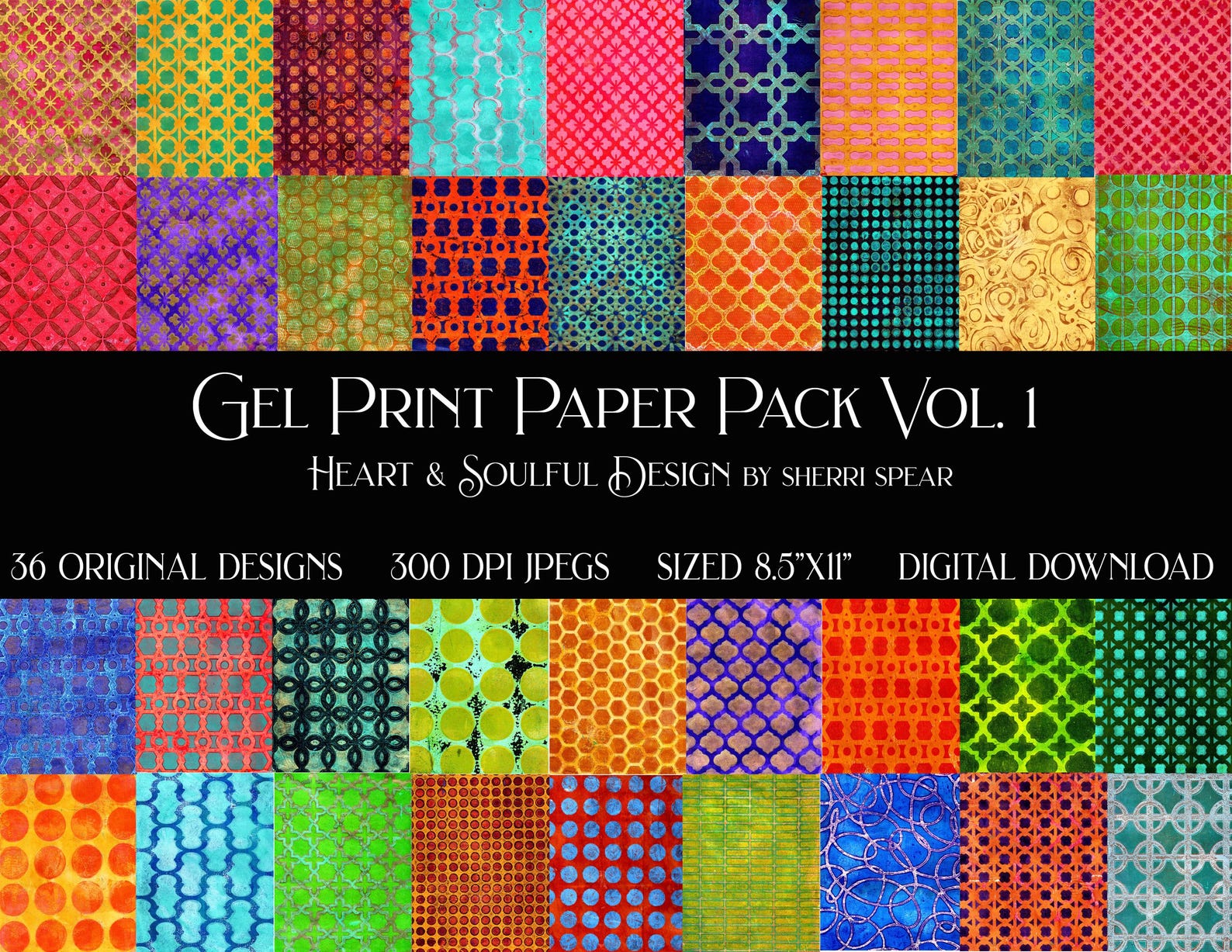 GEL PRINT Paper Pack Vol. 1/digital Downloads/36 Original Background ...
