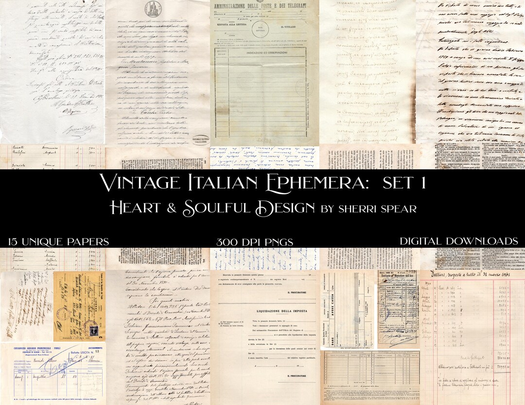 Vintage Italian Ephemera: 15 Unique Craft Papers (digital Download) - Etsy