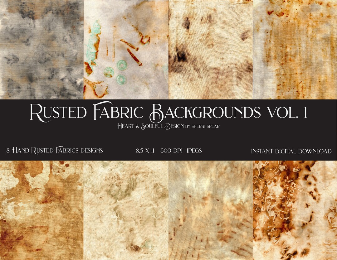 RUSTY FABRIC Backgrounds/digital Downloads/8 Hand Rusted Background ...