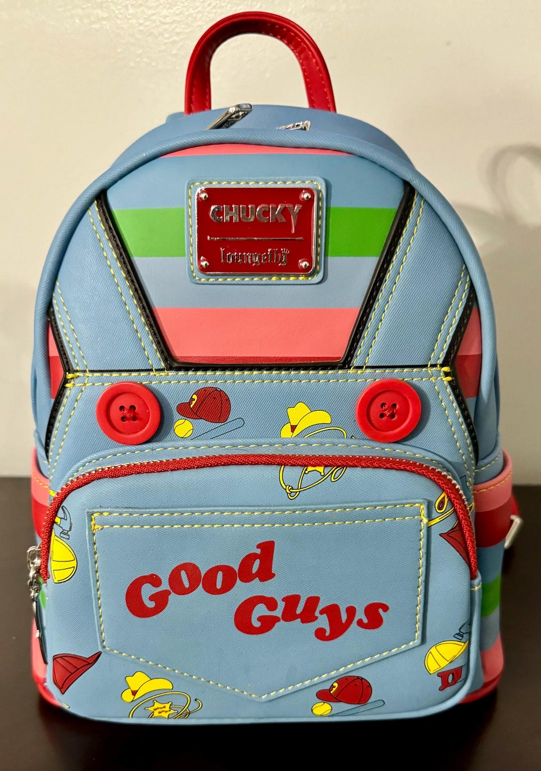 Loungefly Childs Play Chucky Cosplay Womans Double Strap Shoulder Bag ...