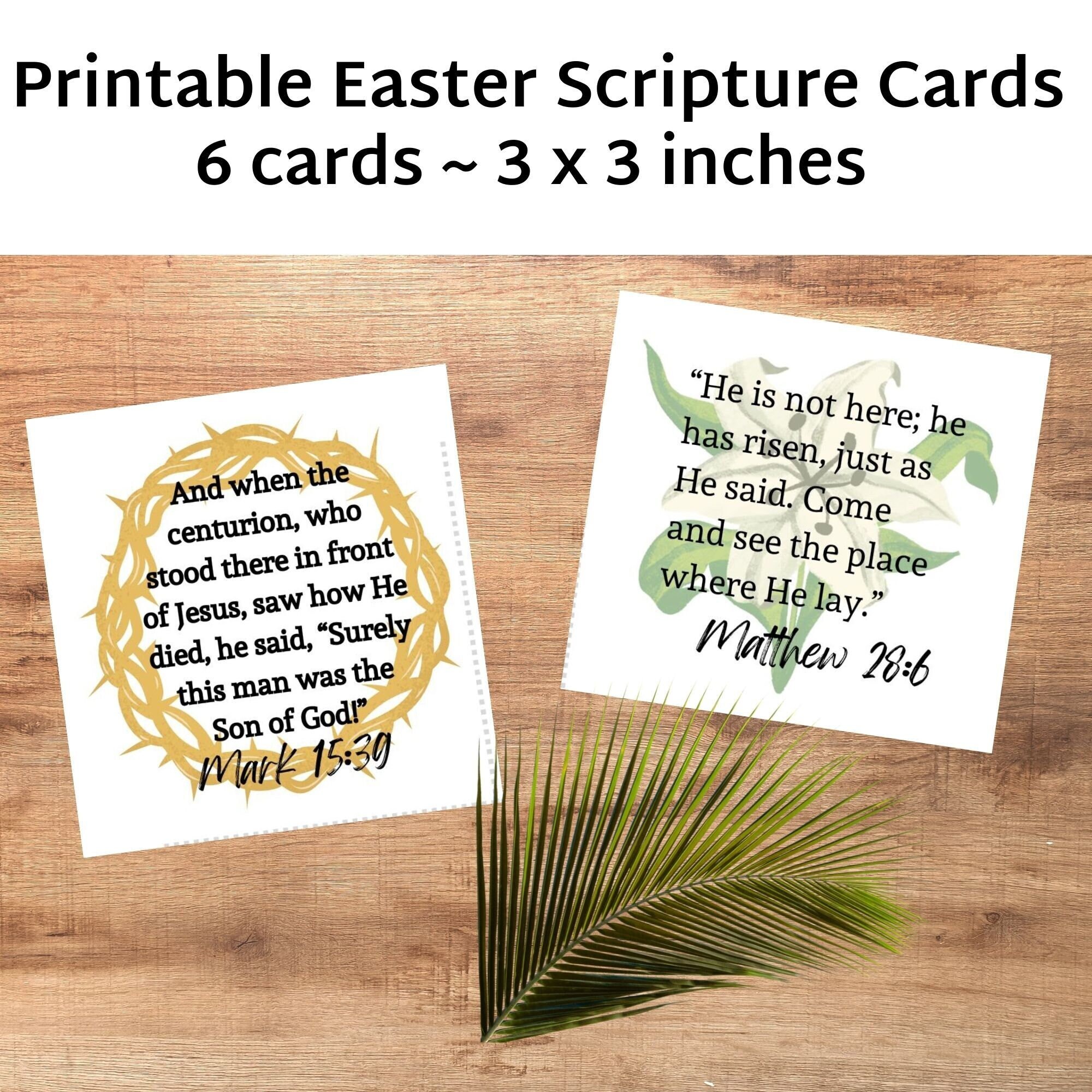 Printable Easter Scripture Cards, Bible Verses, Bookmarks - Etsy