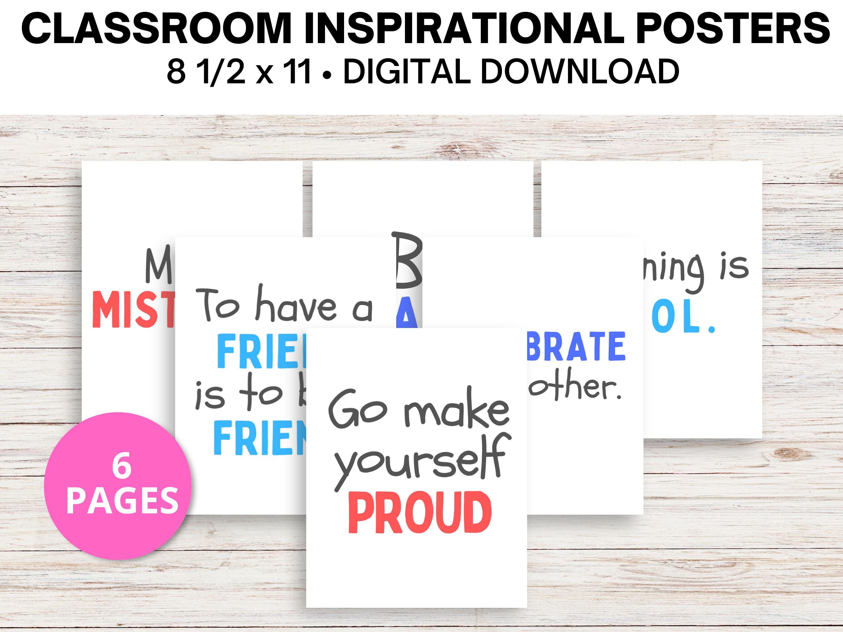 Classroom Inspirational Posters, Classroom Decor, Printable, Positive ...