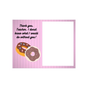 Thank You Teacher Printable Notecards 4 in Set, Sweets and Fruit - Etsy
