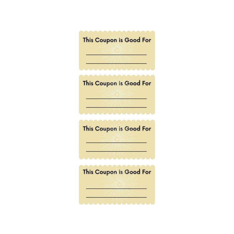 Blank Coupon Forms, Downloadable Printable, Grade School, Homeschool ...