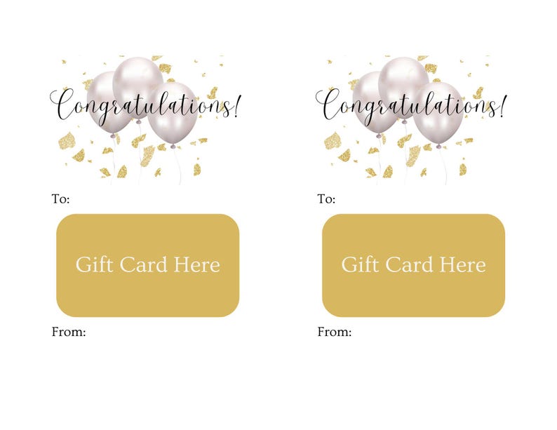 Congratulations! Printable Gift Card Holder, Wedding, Retirement - Etsy