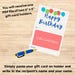 Printable Birthday Gift Card Holder/happy Birthday/balloons/confetti - Etsy