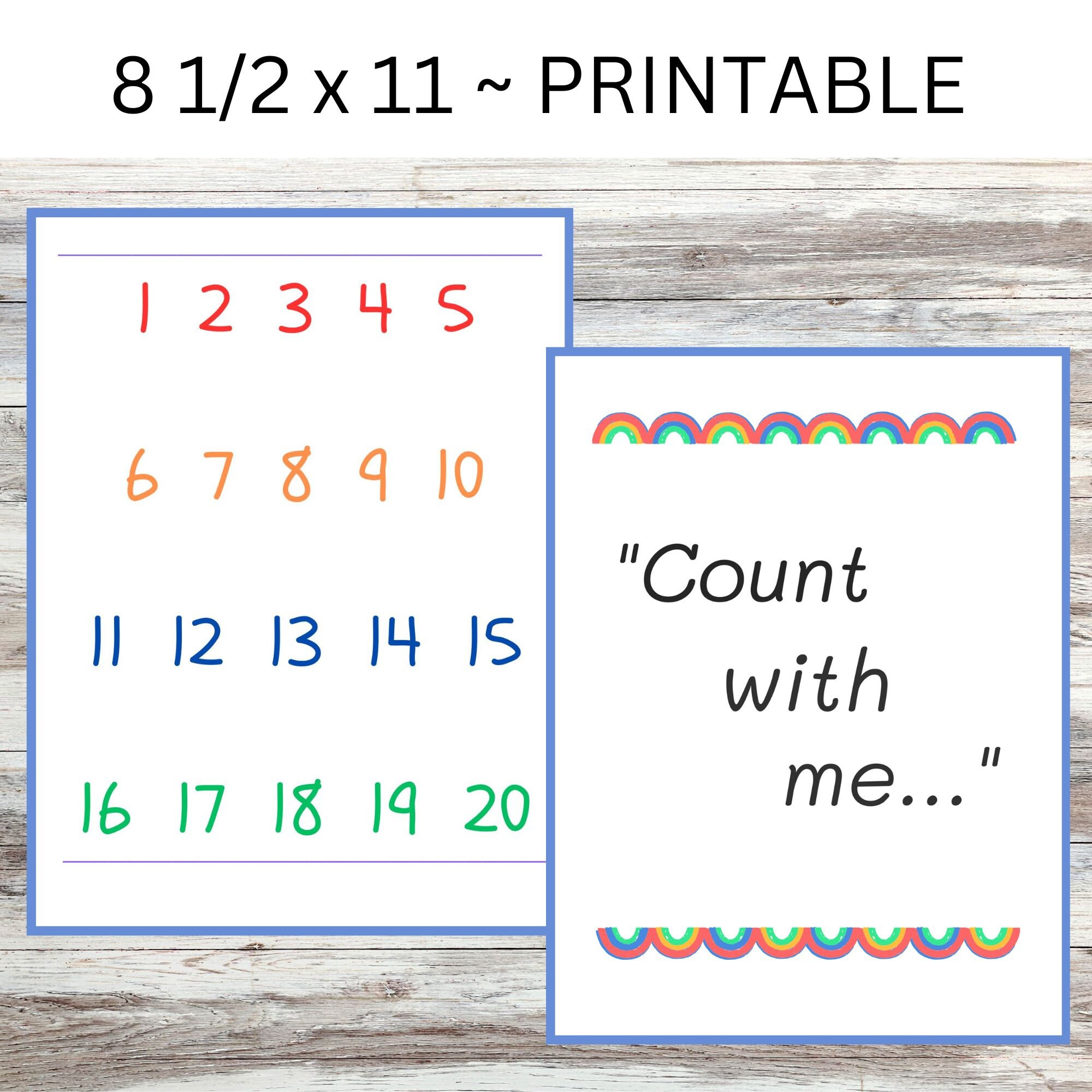 Rainbow Alphabet and Number Posters, Classroom Signs, Homeschool Decor ...