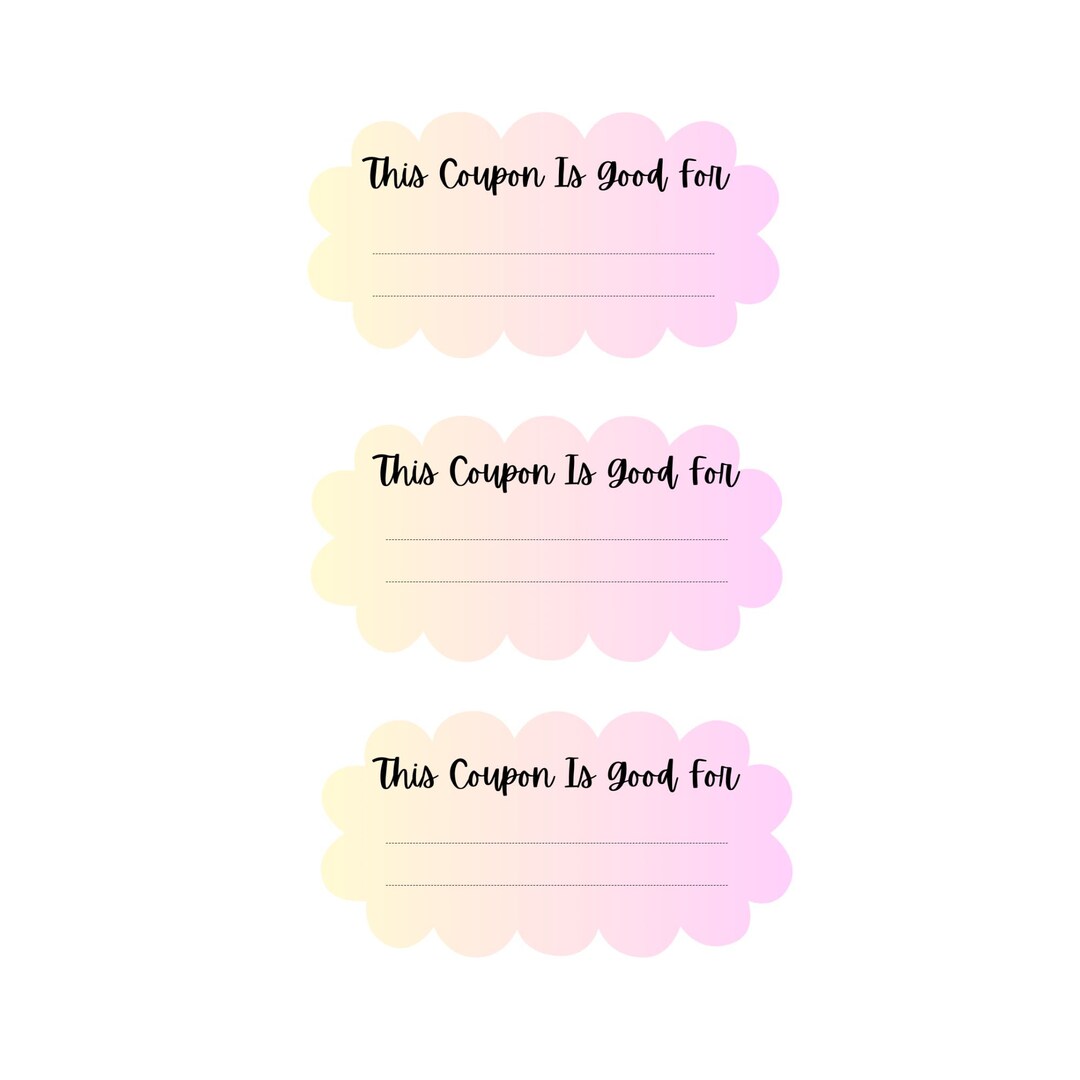 Blank Coupon Forms, Downloadable Printable, Grade School, Homeschool ...