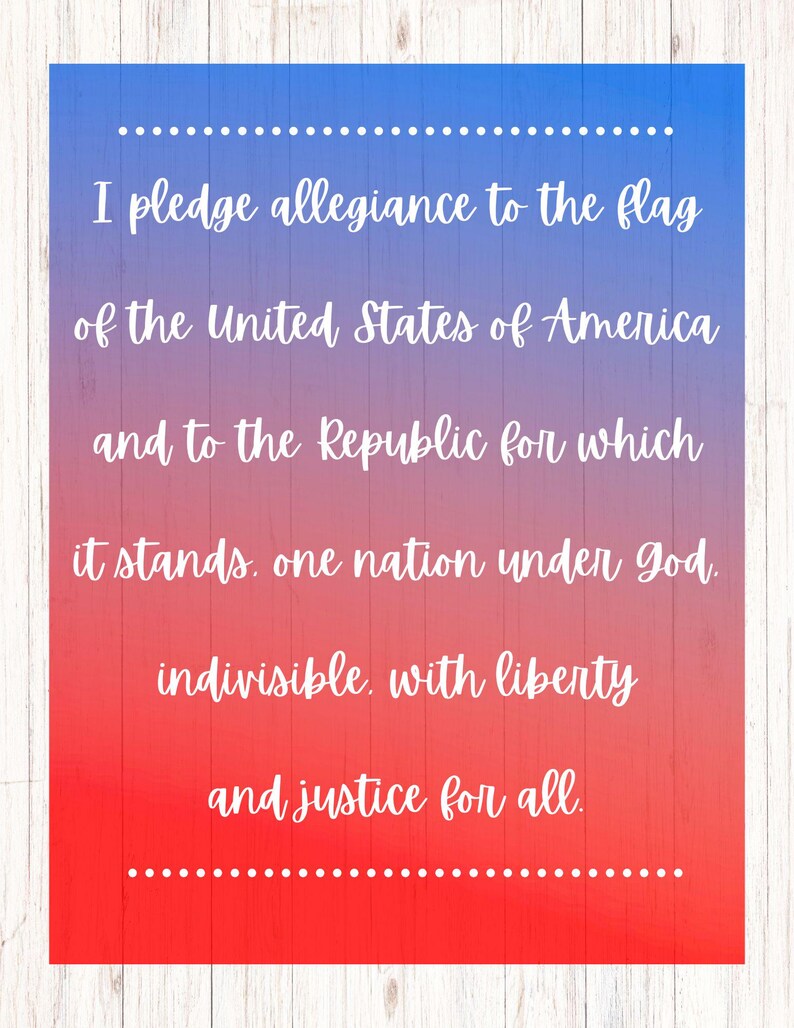 I Pledge Allegiance to the Flag..., Printable, 8 1/2 X 11 Inches, Red ...