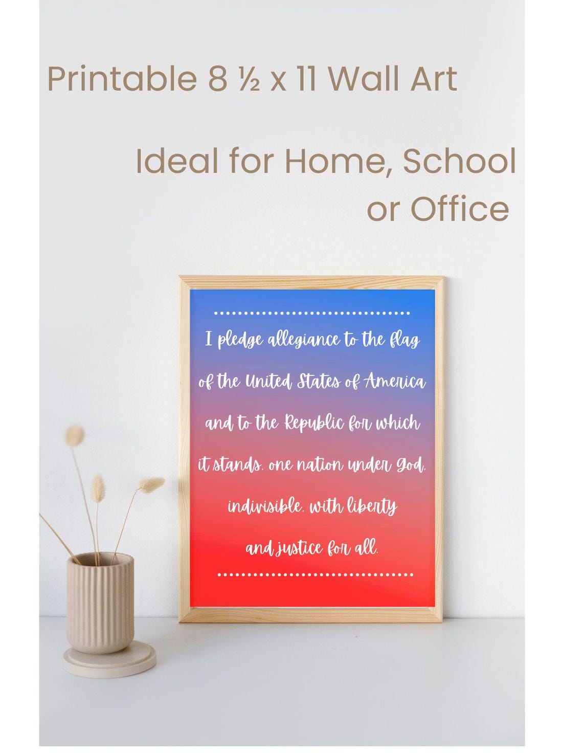 I Pledge Allegiance to the Flag..., Printable, 8 1/2 X 11 Inches, Red ...