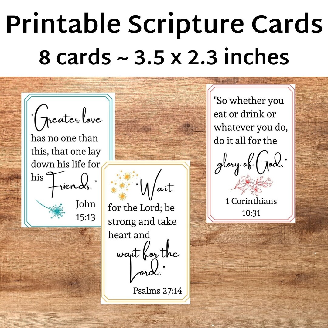 Printable Scripture Cards, Bible Bookmarks, Stationary - Etsy