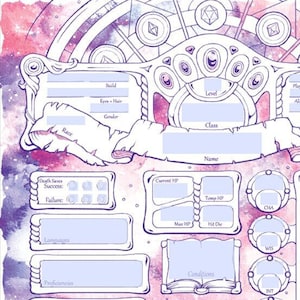 Form-fillable Spellbound Character Sheets - Etsy
