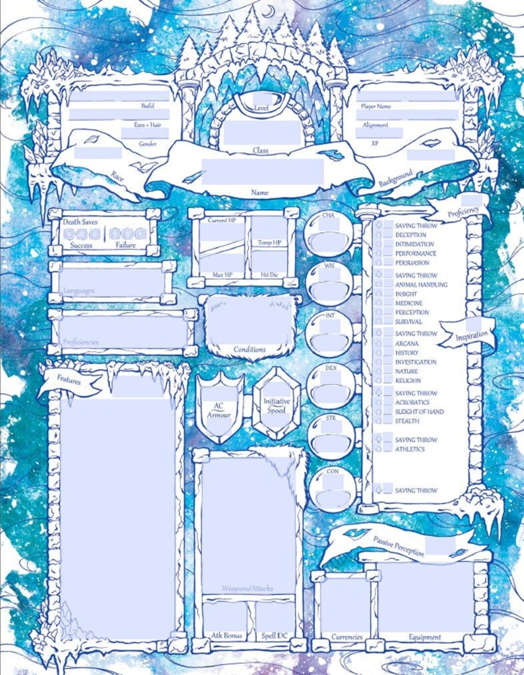 Form-fillable Icestorm Character Sheets - Etsy