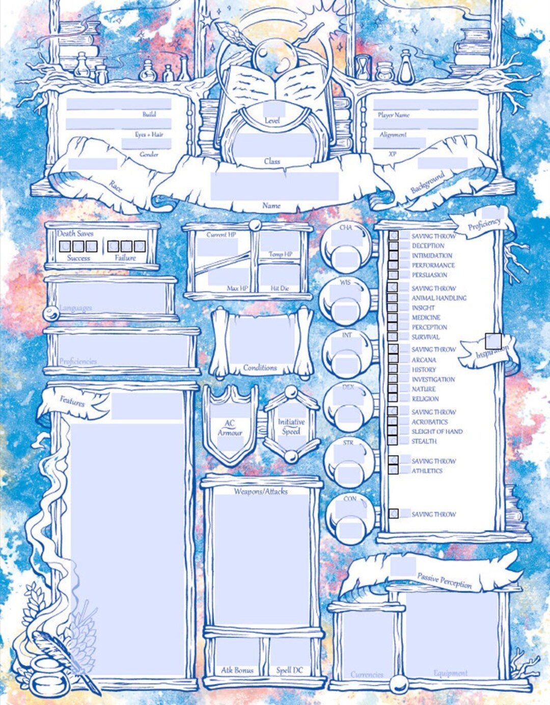 Form-fillable Loremaster Character Sheets - Etsy