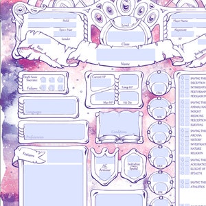 Form-fillable Spellbound Character Sheets - Etsy Canada