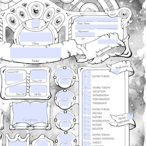 Form-fillable Spellbound Character Sheets - Etsy