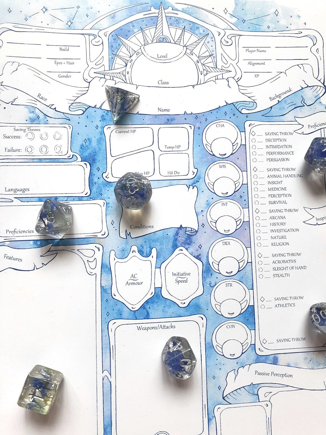 Form-fillable Starlit Character Sheets - Etsy Canada