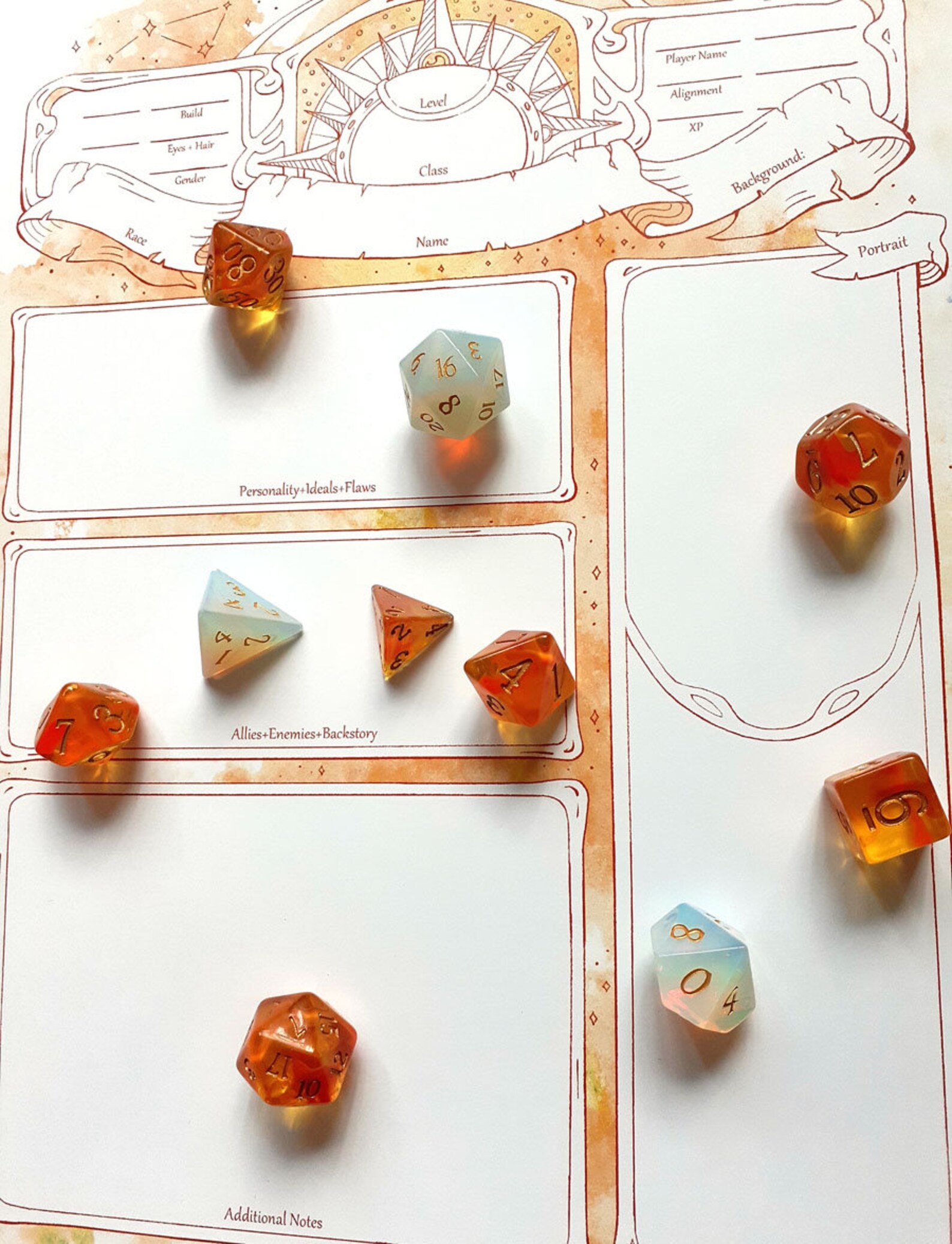 Form-fillable Sunlit Character Sheets - Etsy UK