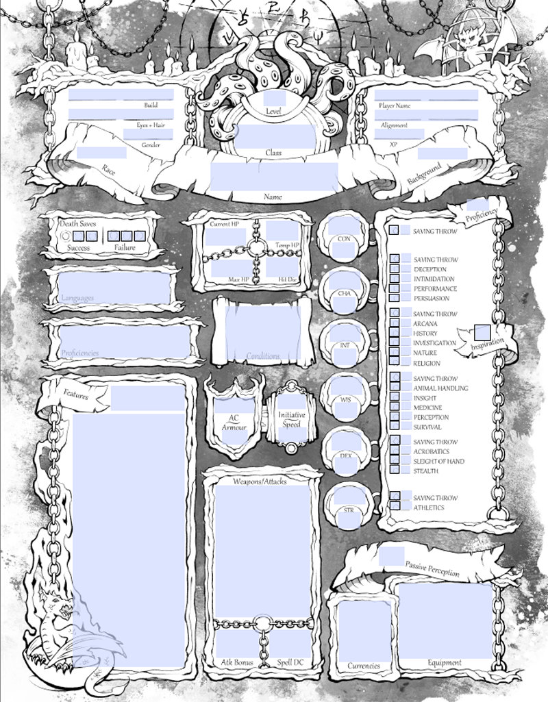 Form-fillable Otherwordly Character Sheets - Etsy Canada