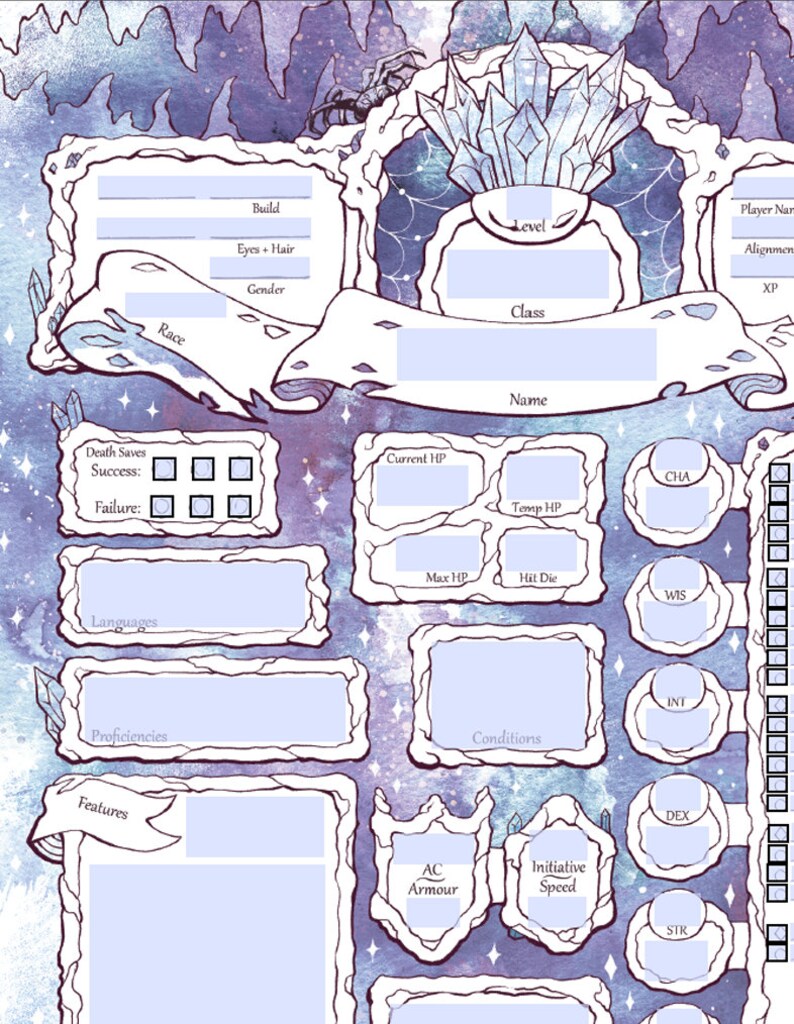 Form-fillable Underdark Character Sheets - Etsy Canada