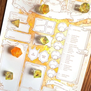 Form-fillable Sunlit Character Sheets - Etsy UK