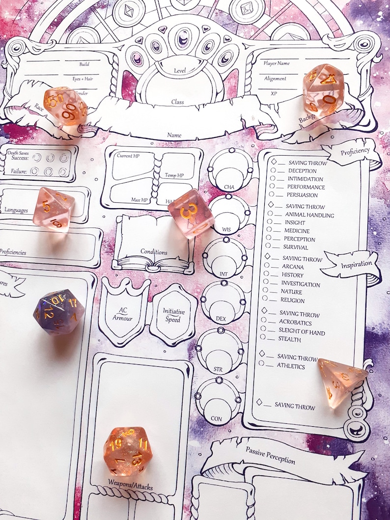 Form-fillable Spellbound Character Sheets - Etsy Canada