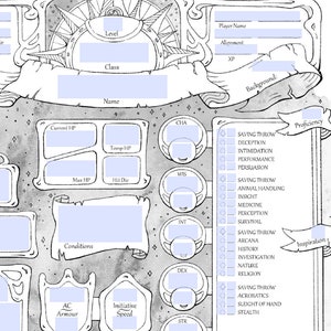 Form-fillable Sunlit Character Sheets - Etsy