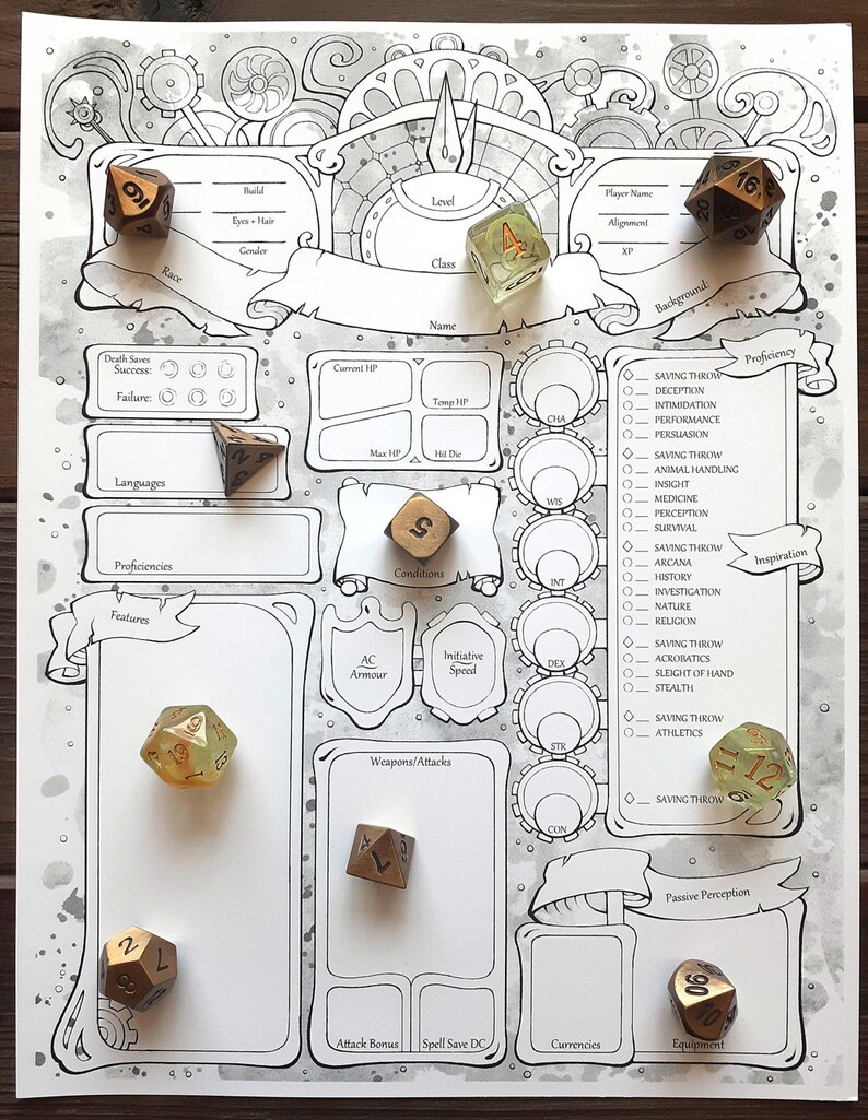 Clockwork Character Sheets D&D 5e - Etsy