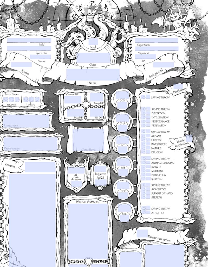 Form-fillable Otherwordly Character Sheets - Etsy Canada