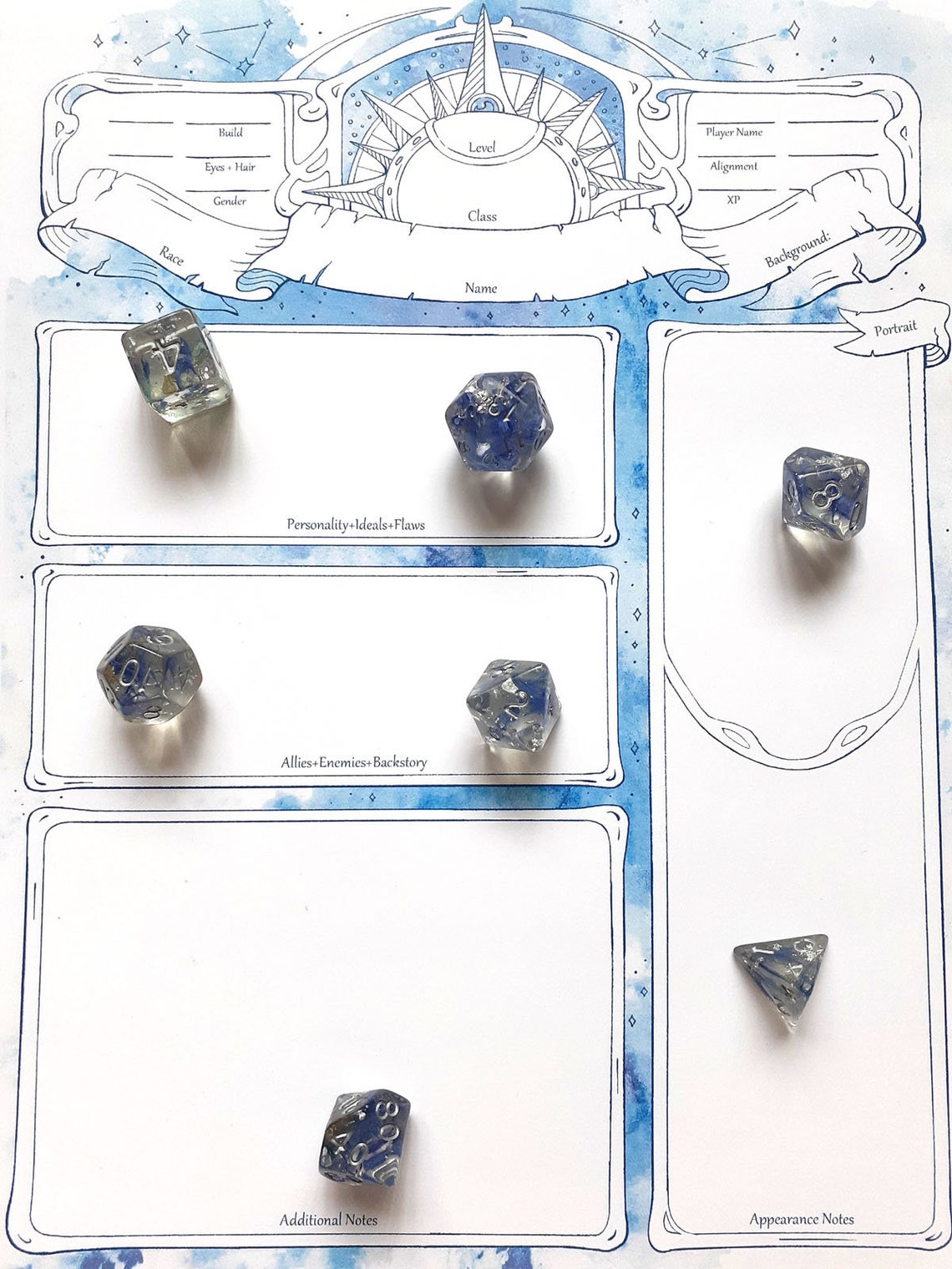 Form-fillable Starlit Character Sheets - Etsy Canada