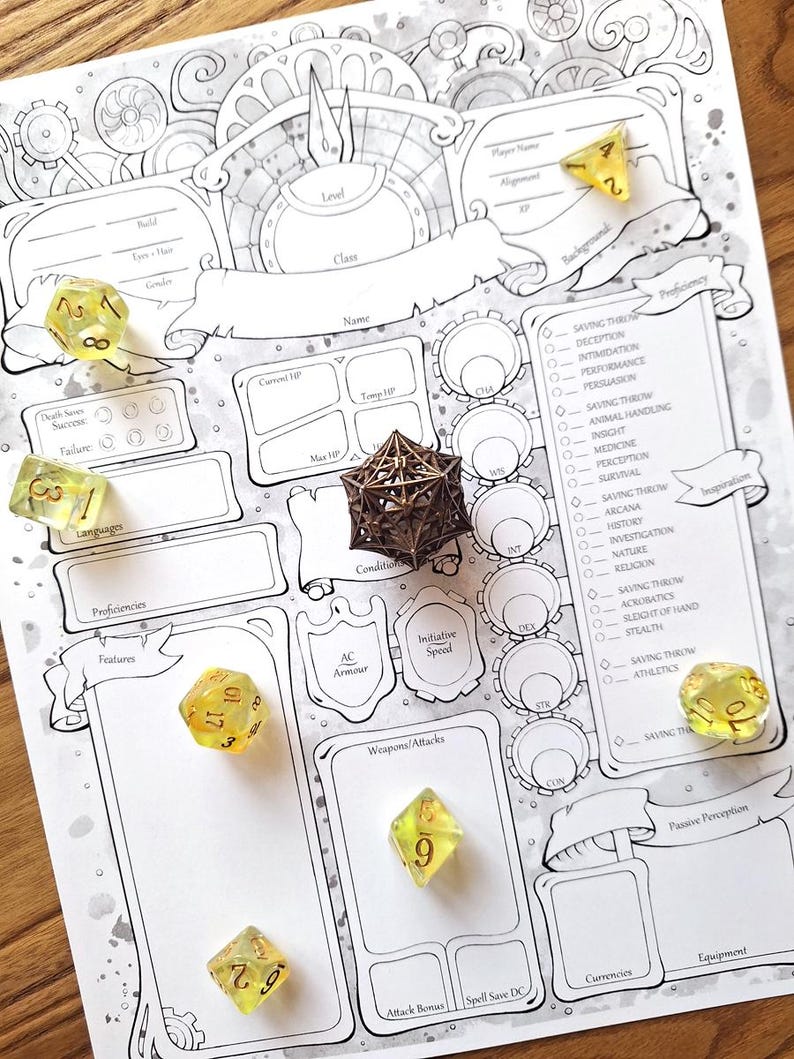 Clockwork Character Sheets - D&D 5e - Etsy
