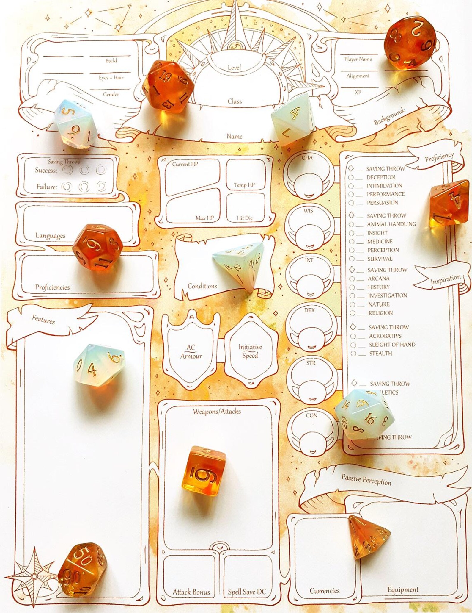Form-fillable Sunlit Character Sheets - Etsy