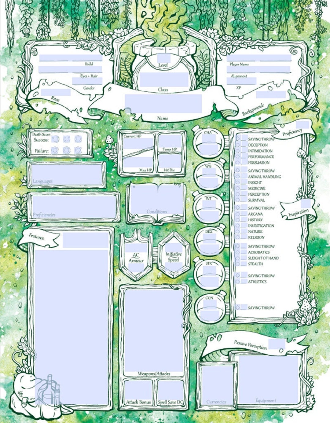 Form-fillable Everbrew Character Sheets - Etsy