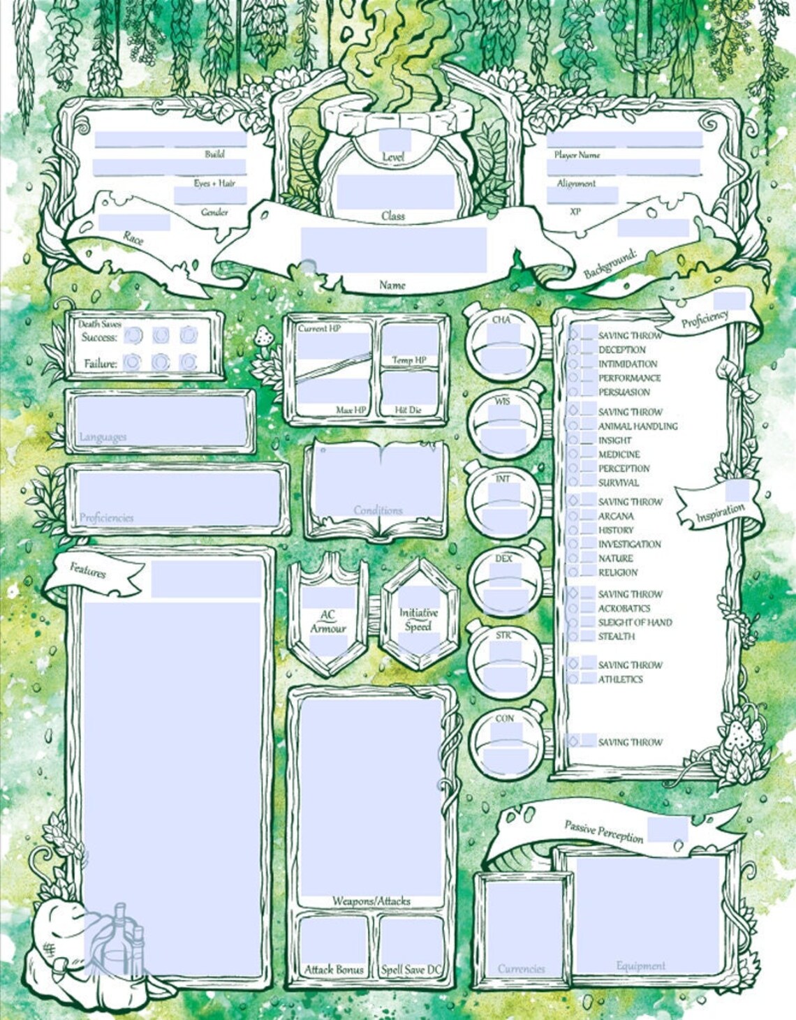 Form-fillable Everbrew Character Sheets - Etsy Canada
