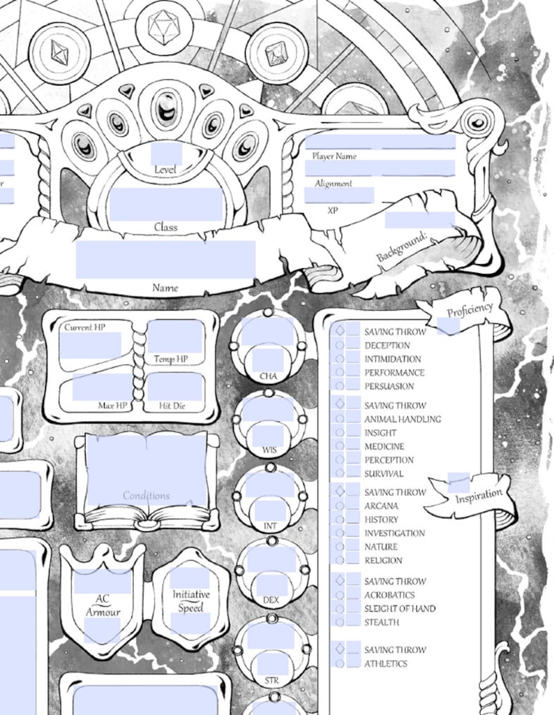 Form-fillable Spellfire Character Sheets - Etsy Canada