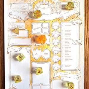 Form-fillable Sunlit Character Sheets - Etsy