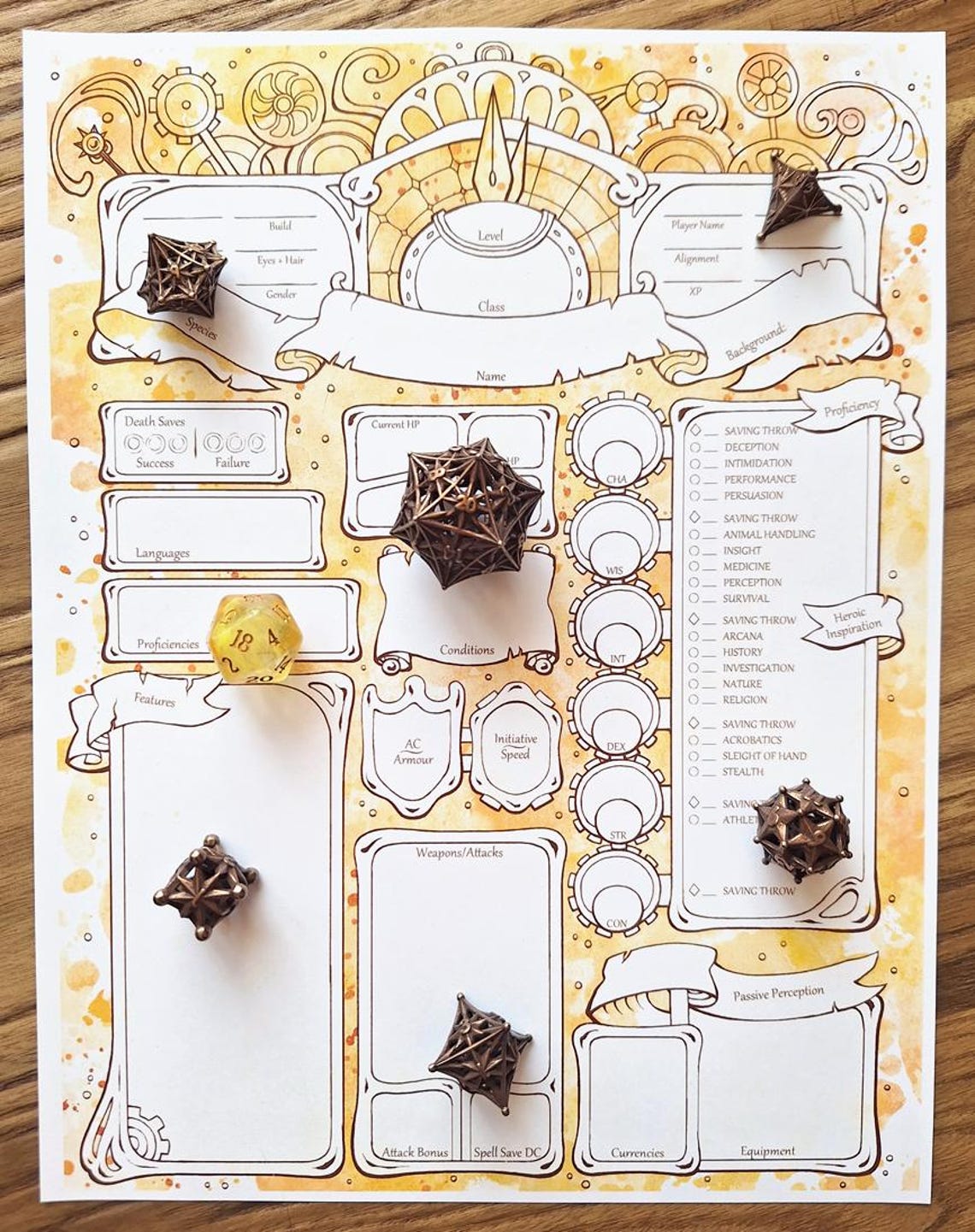 Form-fillable Clockwork Character Sheets - Etsy UK
