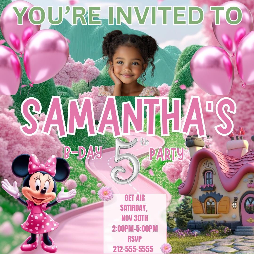 Minnie Mouse Bday Flyer (editable) - Etsy