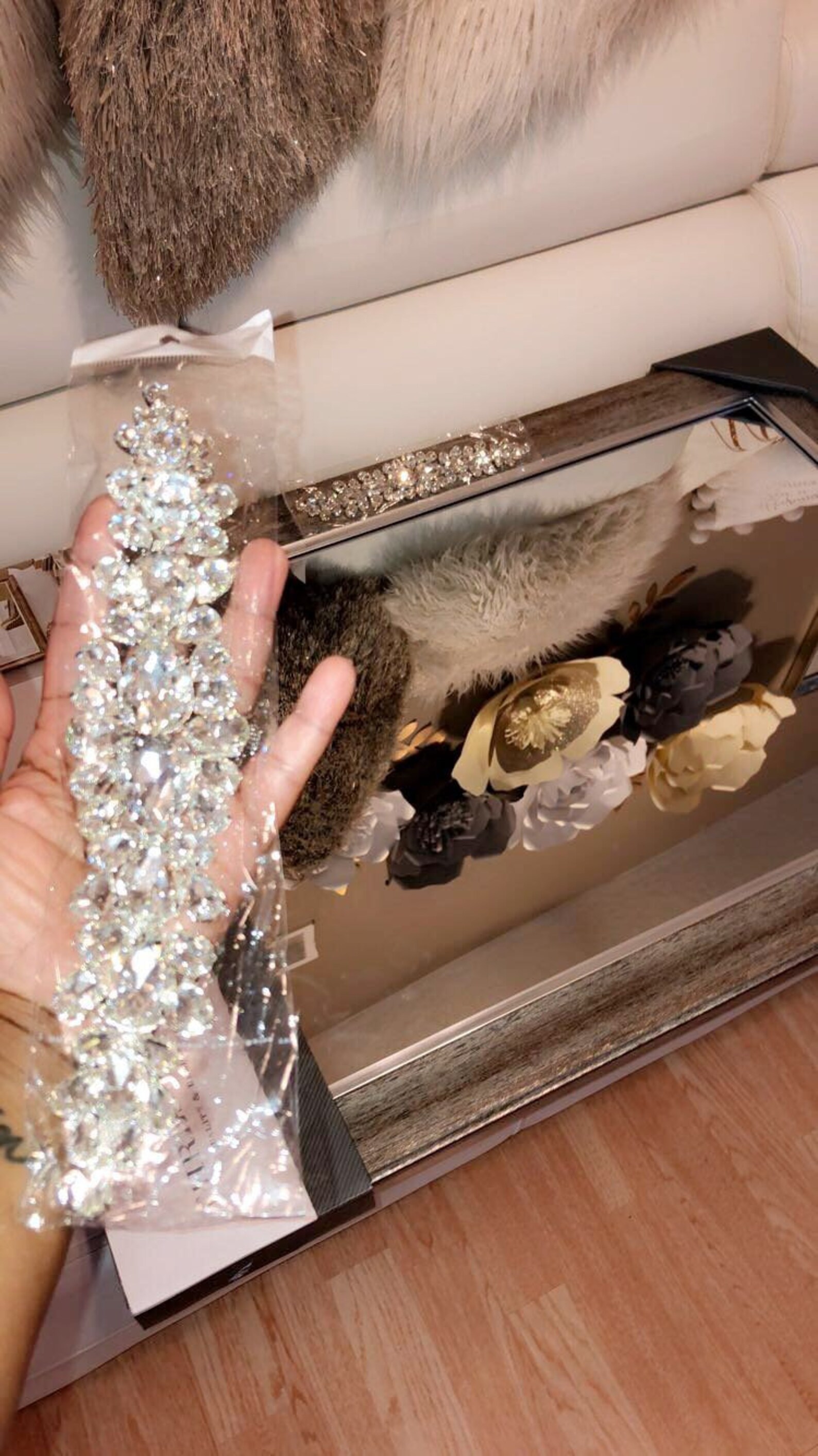 Rhinestone Mirror - Etsy