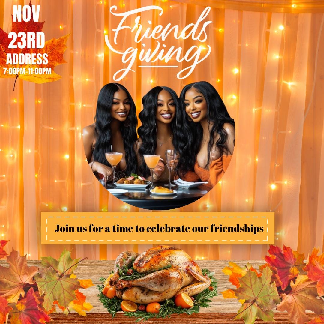 Friendsgiving Flyer (editable) - Etsy