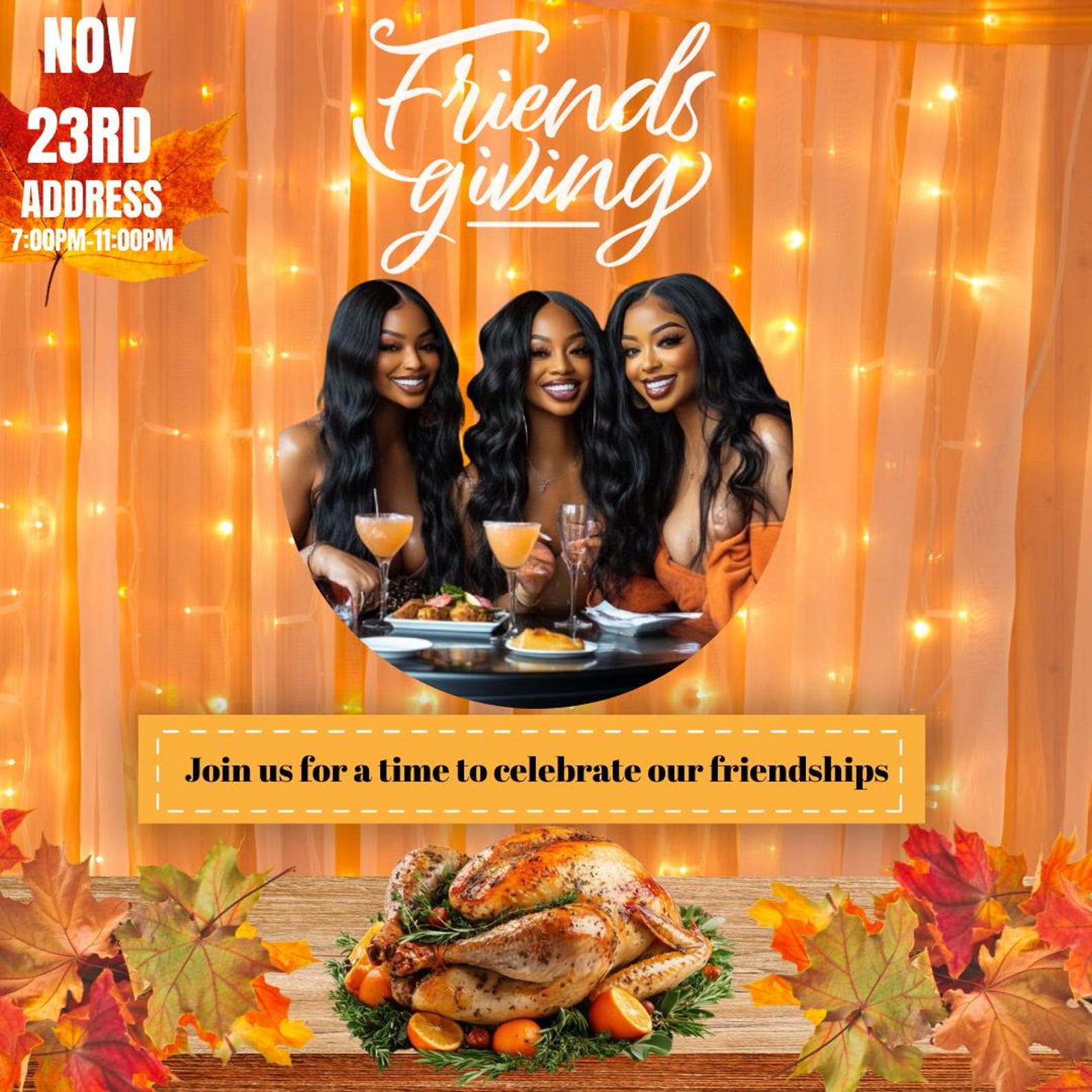 Friendsgiving Flyer (editable) - Etsy