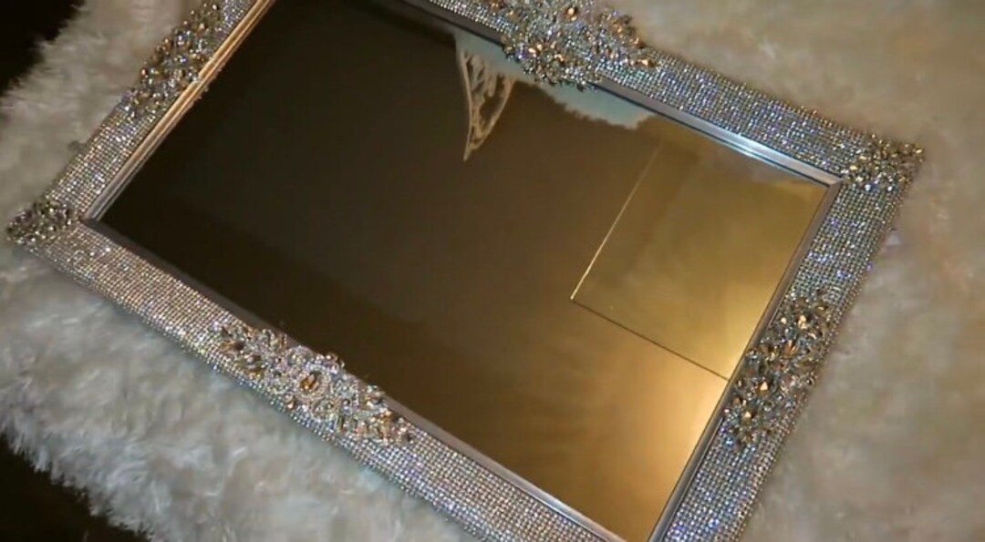 Rhinestone Mirror - Etsy