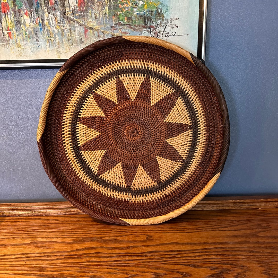 Hand Woven 18 Inch Serving Tray or Decorative Tray Wall - Etsy