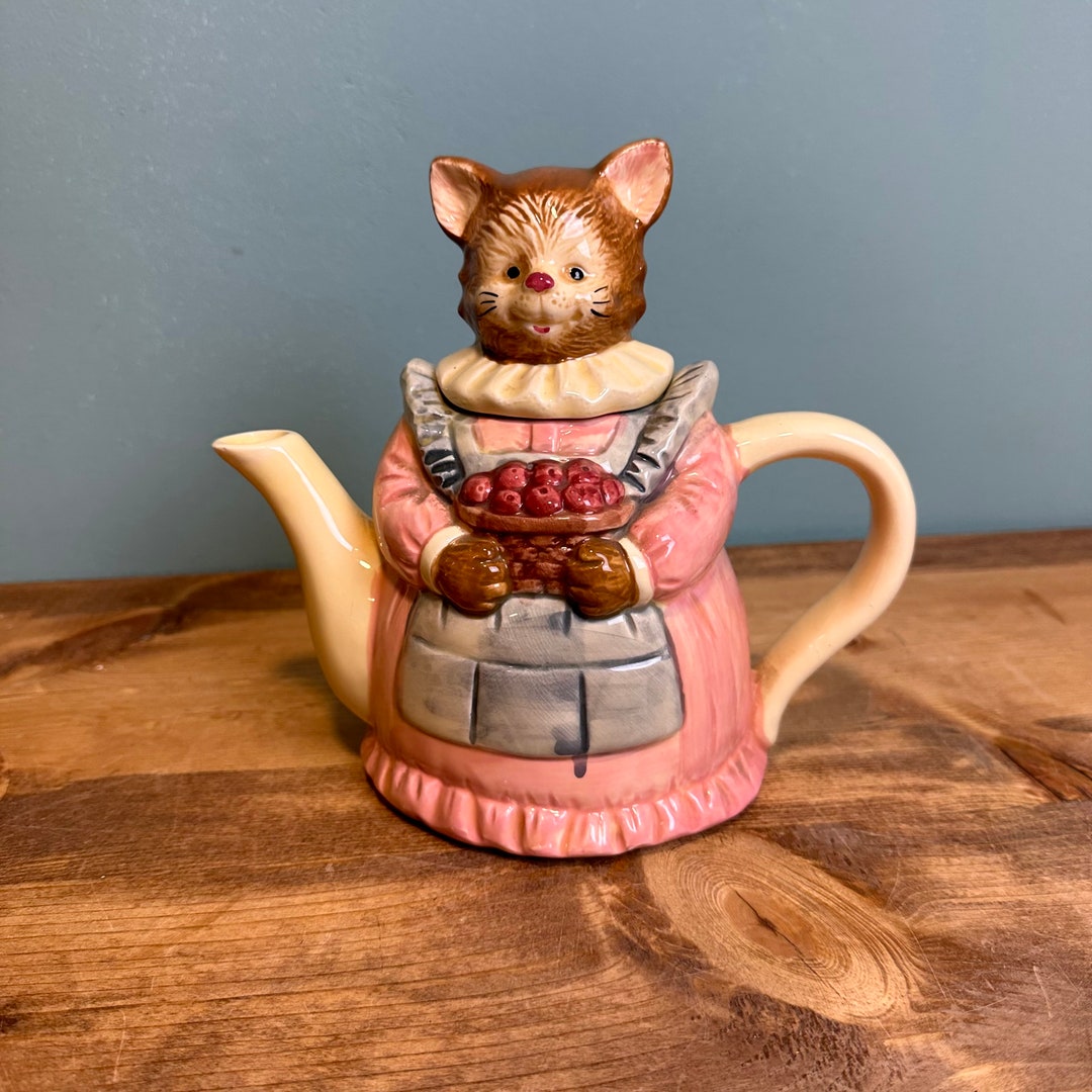 Vintage Cat Teapot - Ceramic - Etsy