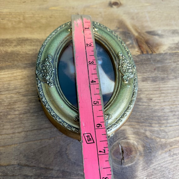 Vintage Gold Ornate Trinket Box with Photo Frame - Gem