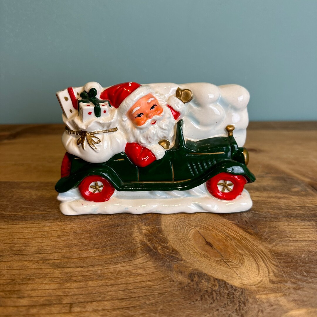 Vintage 60s Santa Indoor Planter - Hand Painted Ceramic Santa Planter ...