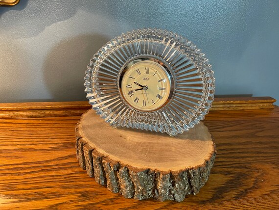 Mikasa Crystal Glass Clock Vintage Mantle Clock Fancy | Etsy