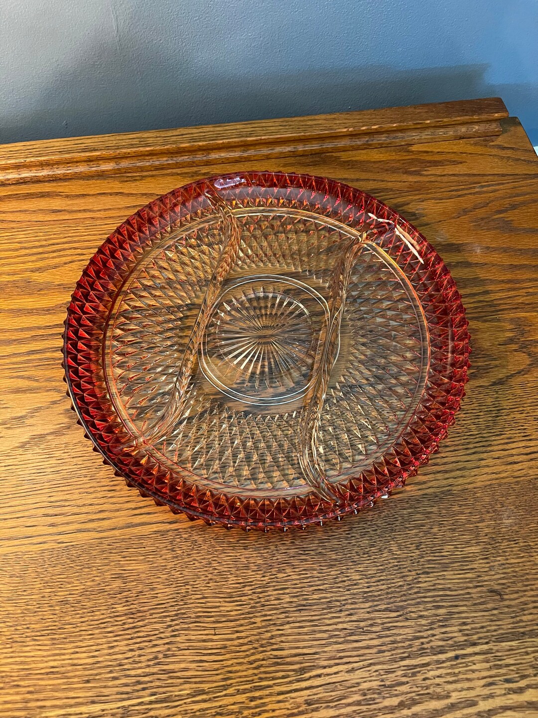 Westmoreland Ruby Red Platter - Indiana Glass Platter - Ruby Red ...